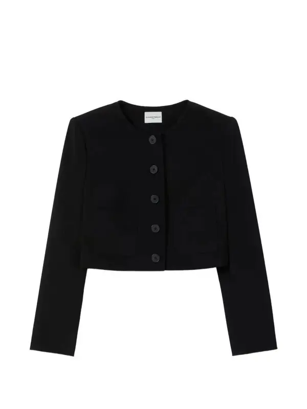 Claudie Pierlot Button-front Cropped Blazer - Black