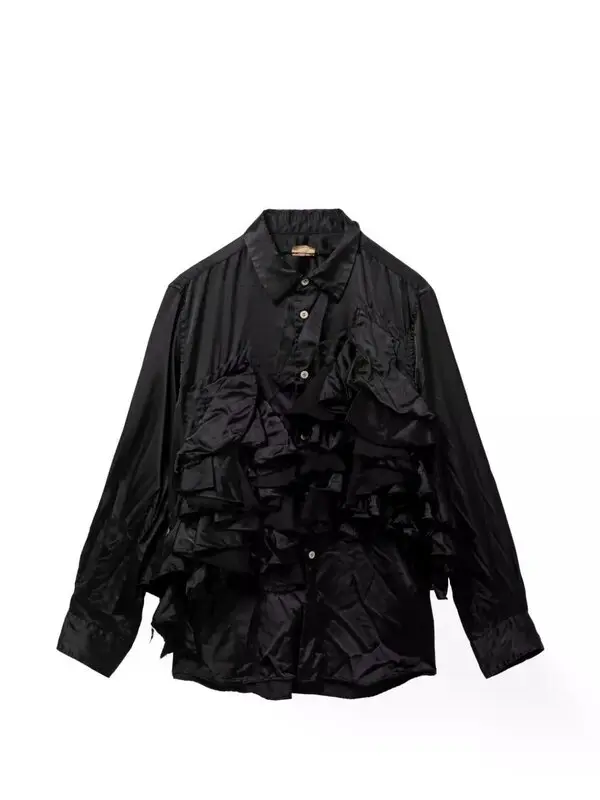 Comme Des Garçons Ruffled Midi Shirt - Black
