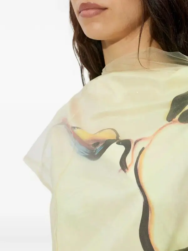 Sportmax Graphic-print Open-back Midi Dress - Yellow