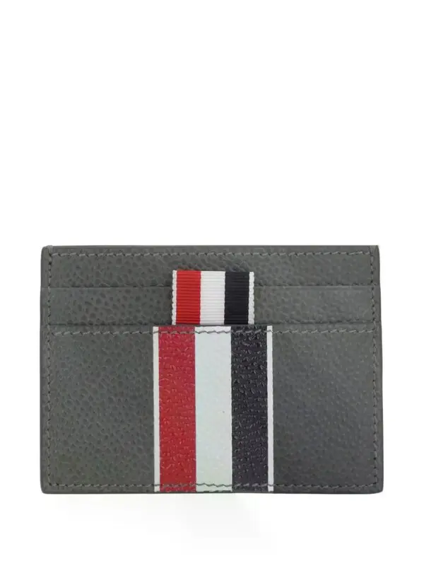 Thom Browne Stripe-detail Card Holder - Grey