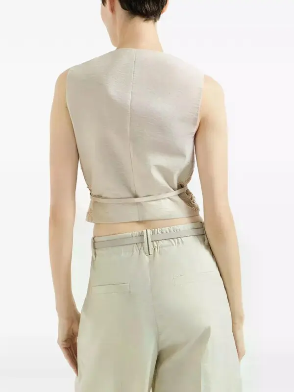Brunello Cucinelli Techno-cotton Poplin Vest With Seabed Embroidery - Neutrals
