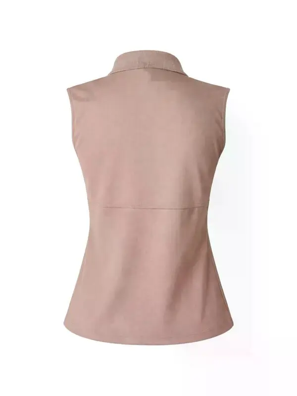 GRAN SASSO Sleeveless Polo Top - Neutrals