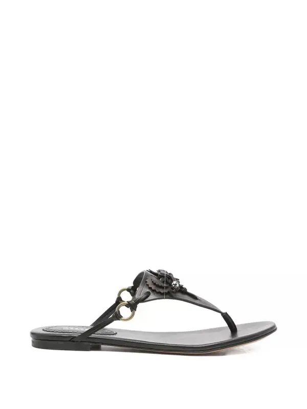 Isabel Marant Elato Leather Flat Sandals - Black