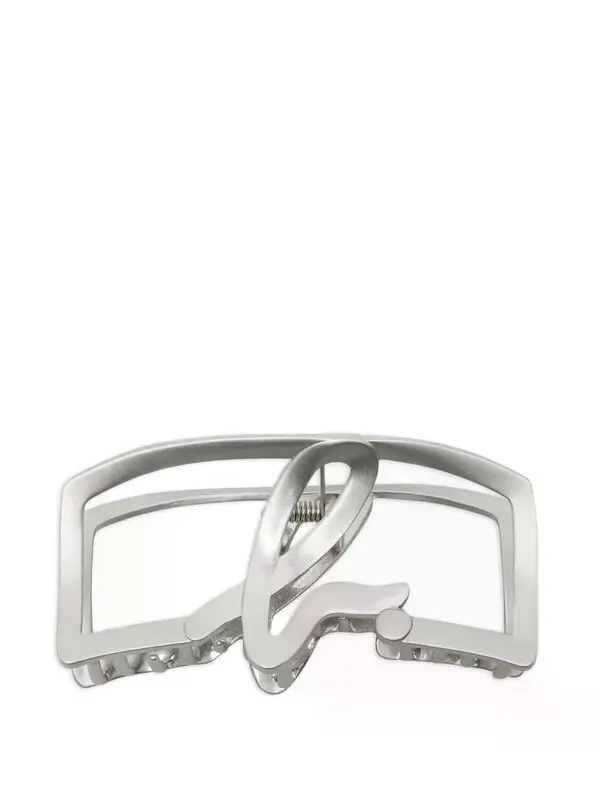 AGNES B. Logo-plaque Hair Clip - Silver