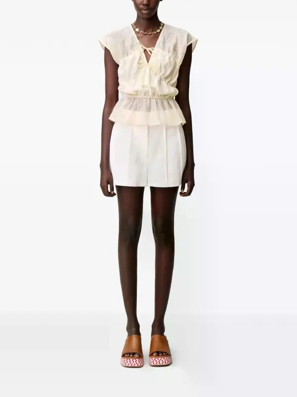 Claudie Pierlot Topstitched Seam Shorts