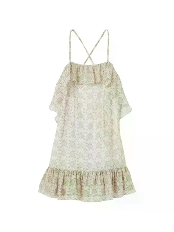 Claudie Pierlot Ruffled-trim Printed Dress - Neutrals