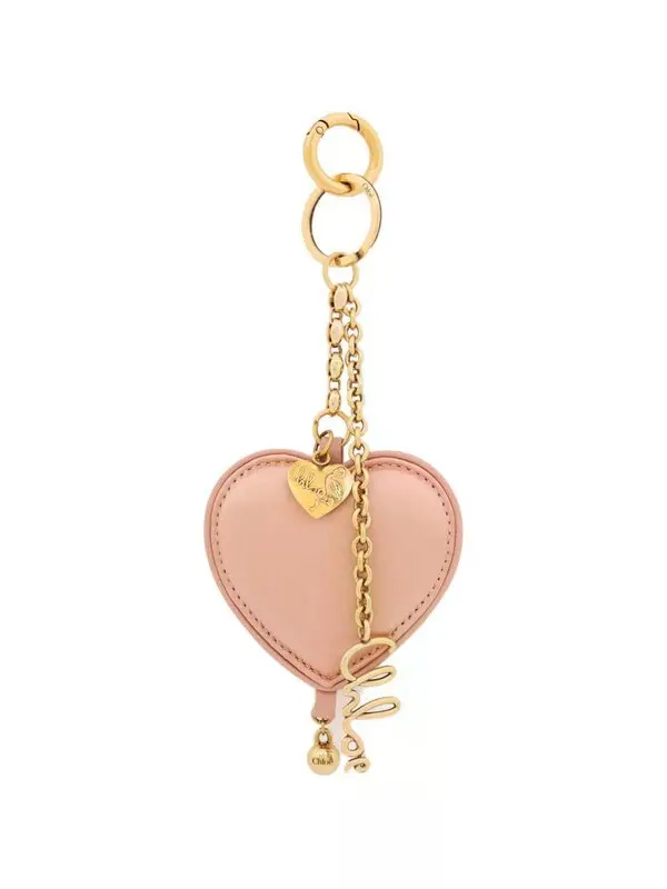 Chloé Heart Chain Bag Charm - Pink