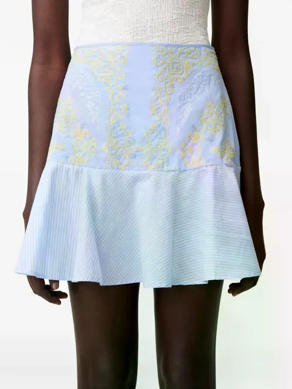 Claudie Pierlot Striped A-line Skirt With Embroidery