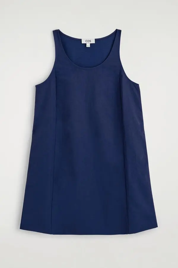 Cos Paneled Nylon Mini Dress - Blue