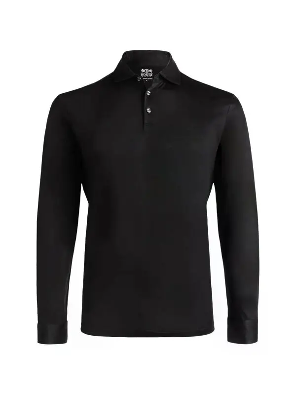 Boggi Milano Long-sleeve Polo Shirt - Black