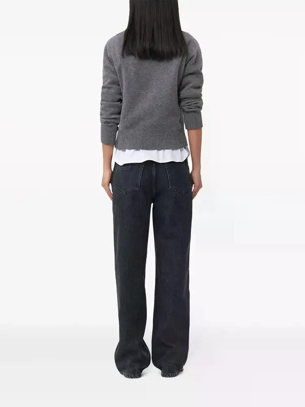 GANNI Intarsia-knit Logo Jumper