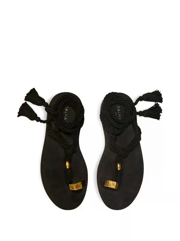 Balmain Rope Flat Sandals