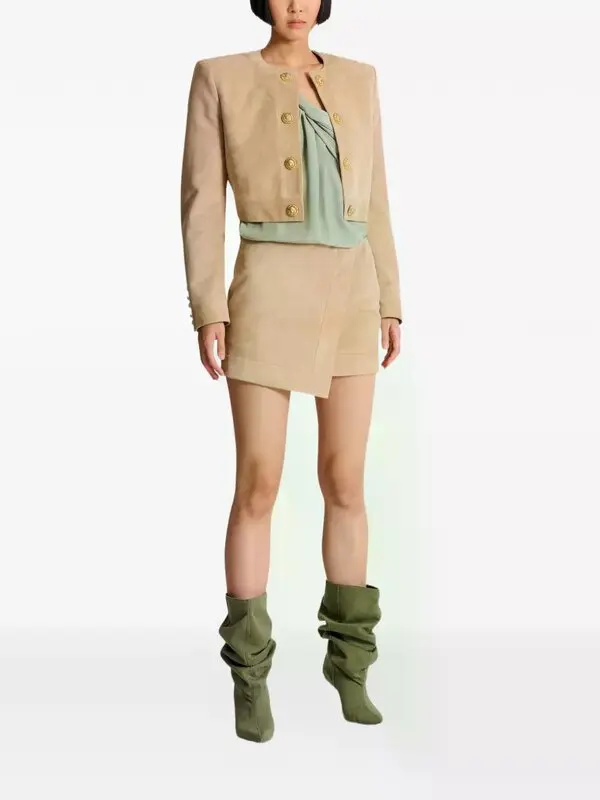 Balmain Suede Mini Skirt