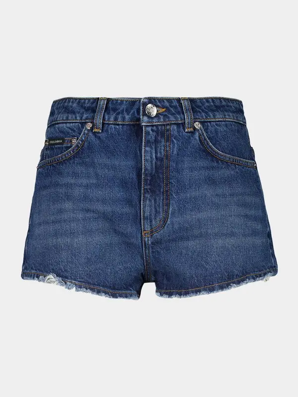 Dolce & Gabbana Dark Denim High-rise Shorts - Blue