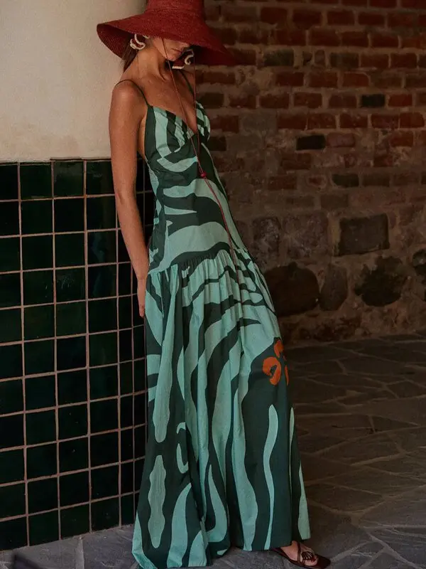 Johanna Ortiz Zea Palm Maxi Dress - Green