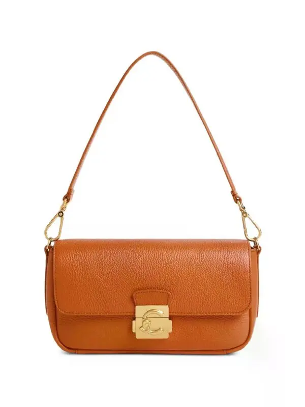 COCCINELLE Medium Pebbled Leather C-me Lock Shoulder Bag - Neutrals