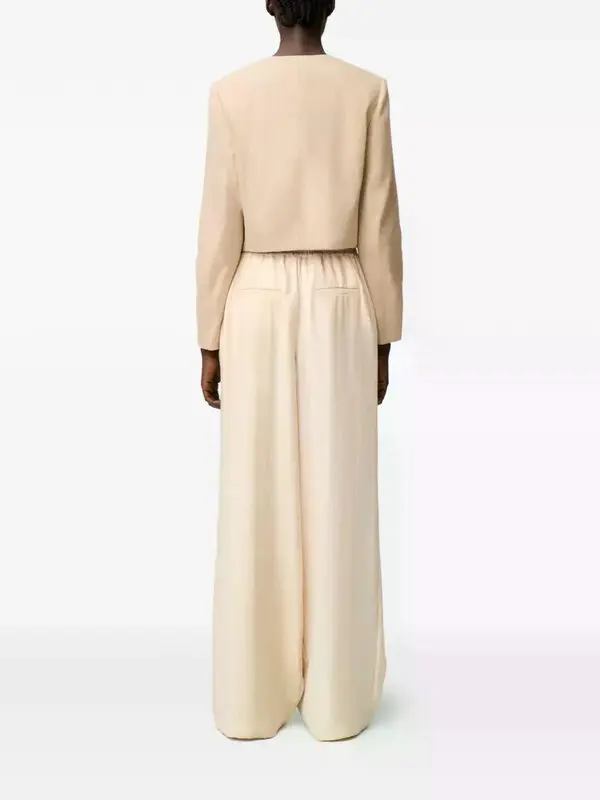 Claudie Pierlot Drawstring Wide-leg Tailored Trousers - Neutrals