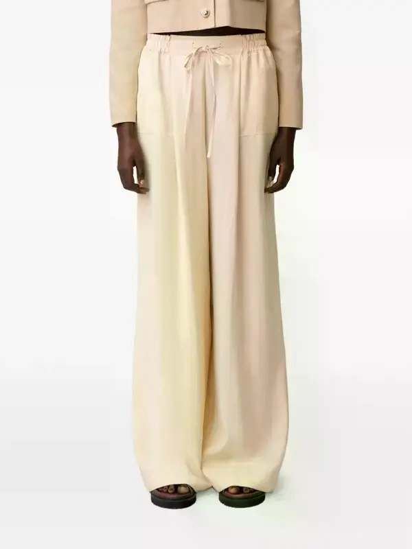 Claudie Pierlot Drawstring Wide-leg Tailored Trousers - Neutrals