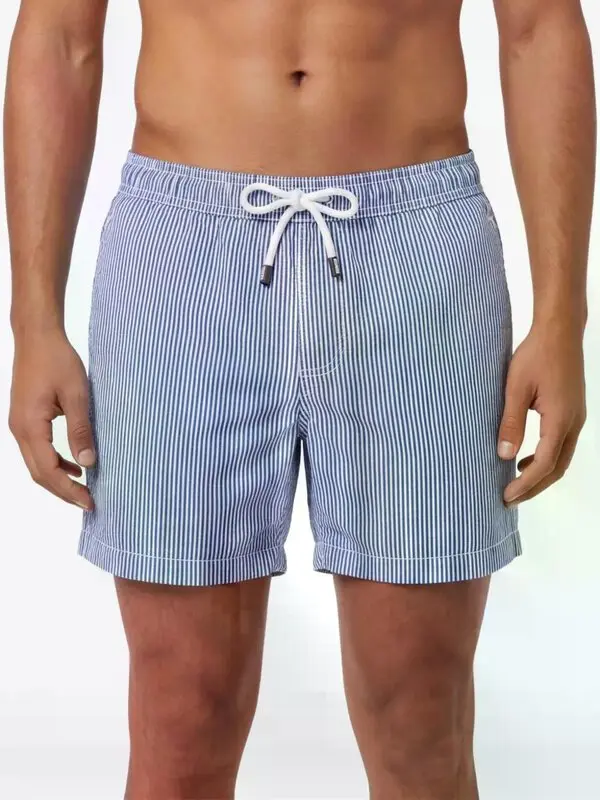 Fedeli Striped Swim Shorts - Blue