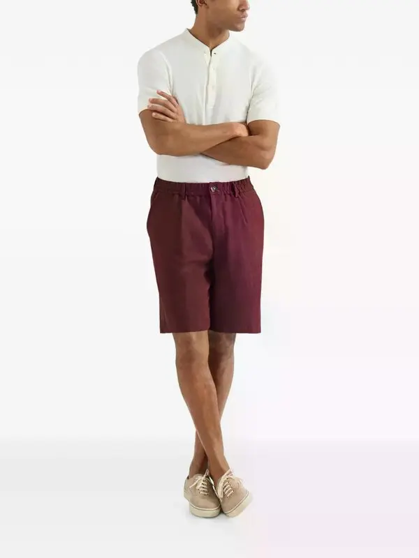 Brunello Cucinelli Chevron Textured Bermuda Shorts - Red