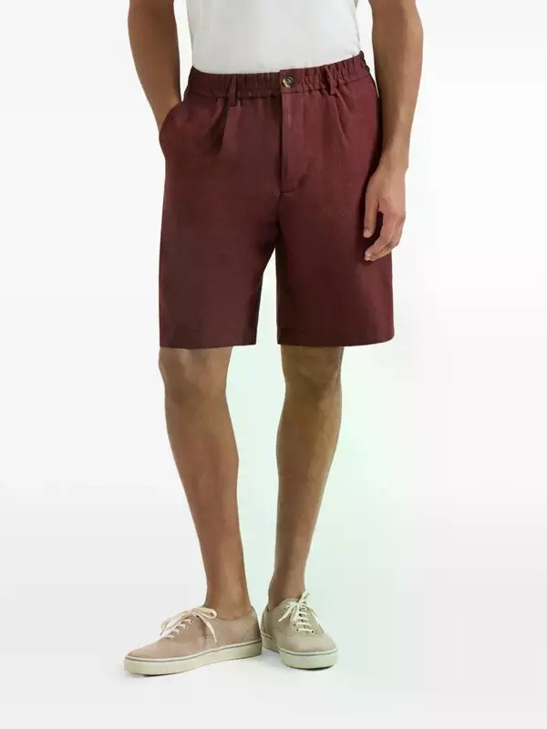 Brunello Cucinelli Chevron Textured Bermuda Shorts - Red