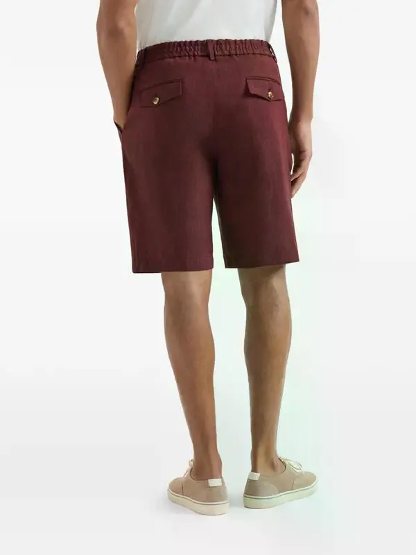 Brunello Cucinelli Chevron Textured Bermuda Shorts - Red