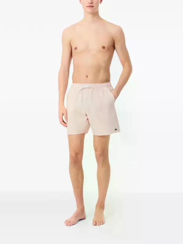 Lacoste Striped Swim Shorts - Pink