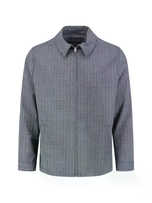 WHITE SAND Pinstripe Zip Shirt - Grey