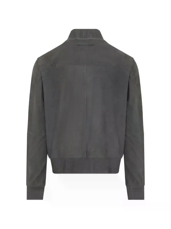 Zegna Buttoned Leather Jacket - Grey
