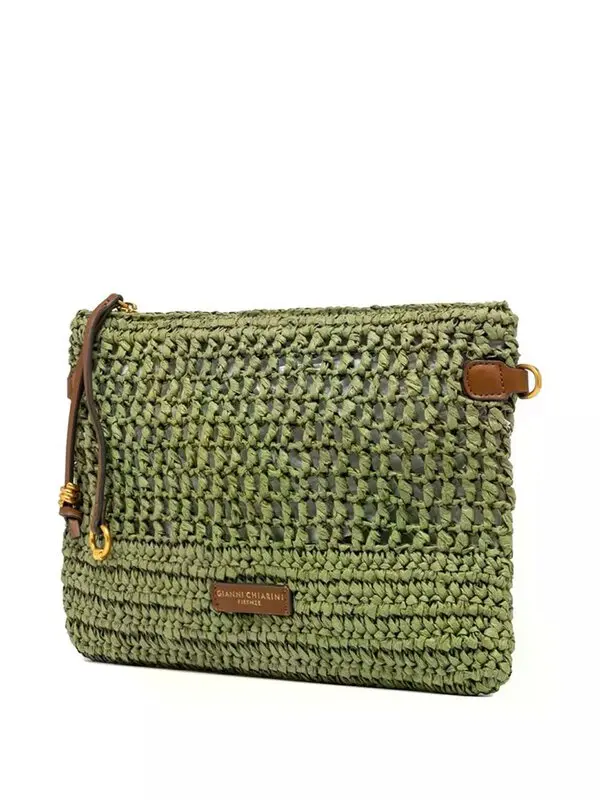 GIANNI CHIARINI Nefeli Crochet Zip Pouch Bag