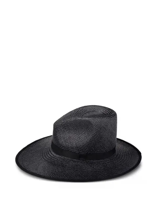 Max Mara Ribbon Woven Hat - Black