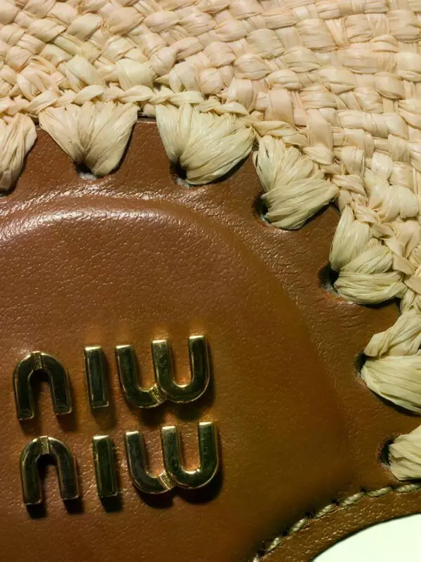 Miu Miu Raffia And Leather Trick