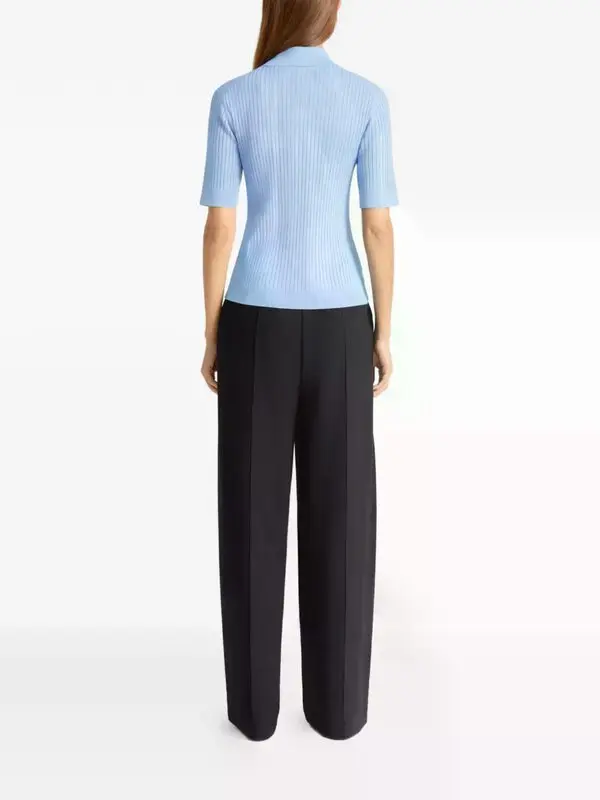 Fusalp Ribbed Buttoned Polo Shirt - Blue