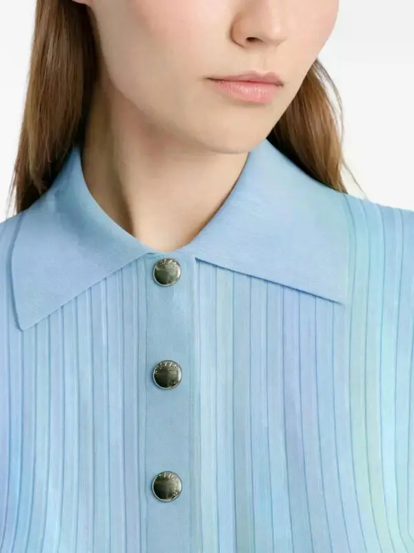 Fusalp Ribbed Buttoned Polo Shirt - Blue