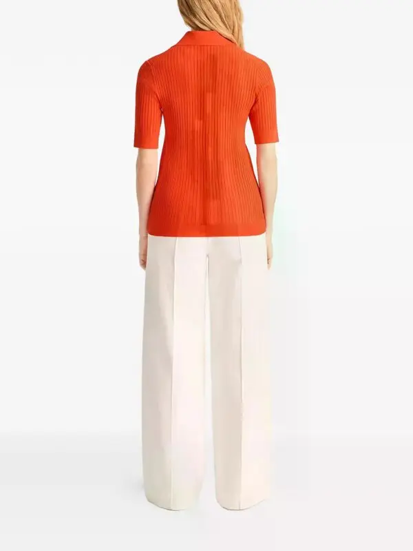 Fusalp Vera Ribbed Polo Top - Orange
