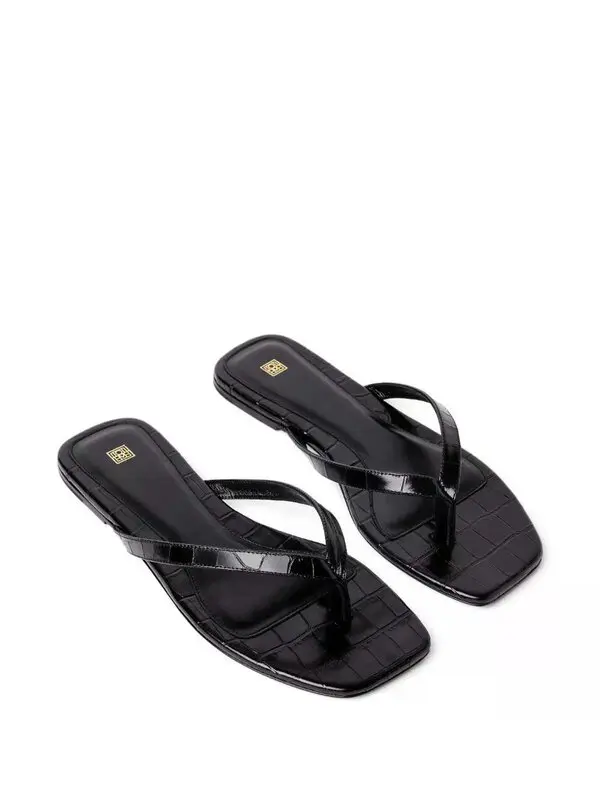 TOTEME Croc-embossed Flip Flops
