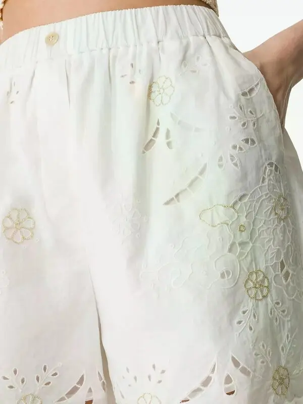 FORTE_FORTE Embroidered Poplin Shorts