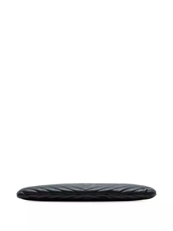 Saint Laurent Quilted Chevron Leather Monogram Document Holder