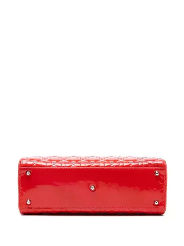 Dior 2010 Large Patent Cannage Lady Satchel - Red