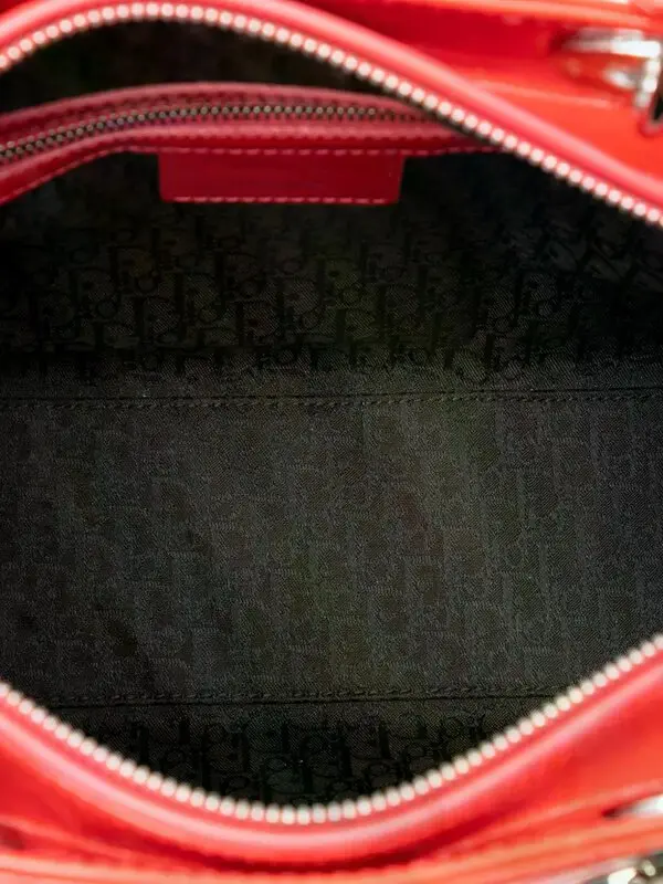 Dior 2010 Large Patent Cannage Lady Satchel - Red
