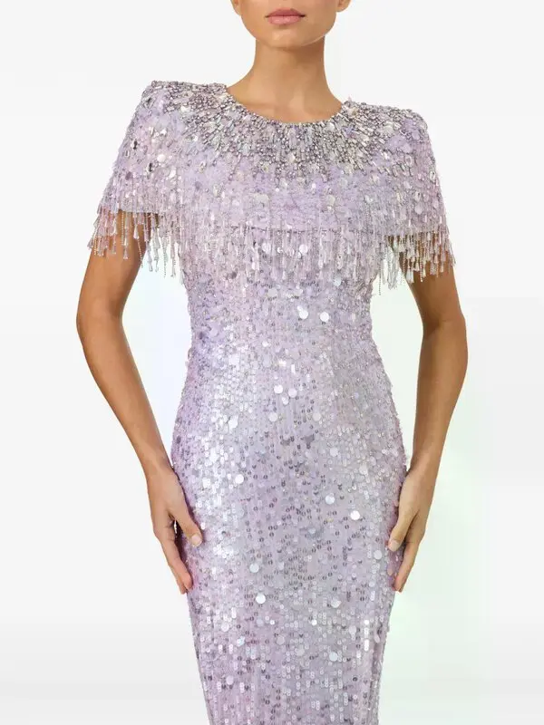 Jenny Packham Eugenie Sequin-embellished Gown - Purple
