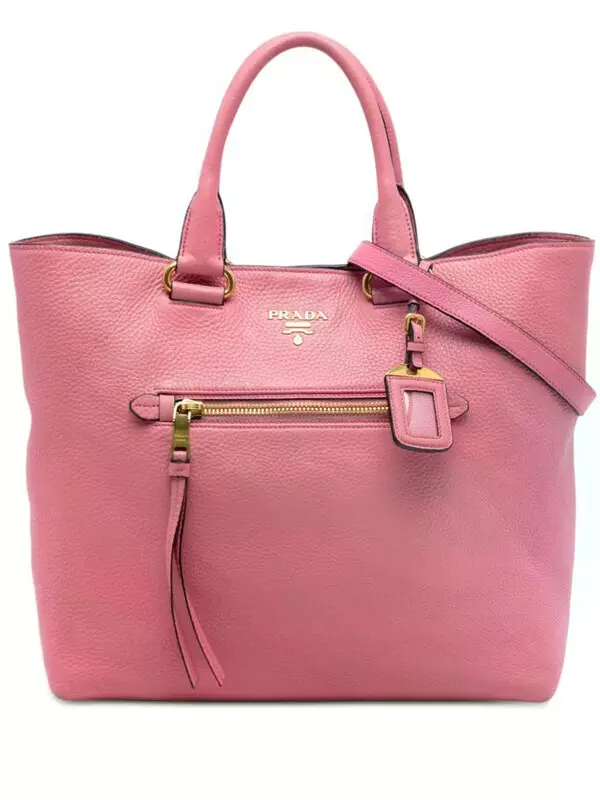 Prada Vitello Daino Open Convertible Tote Satchel