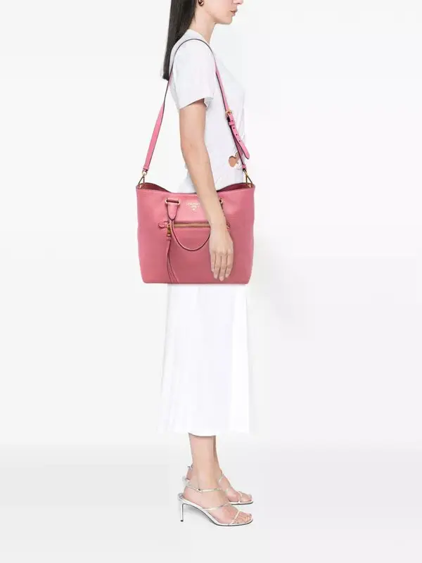 Prada Vitello Daino Open Convertible Tote Satchel