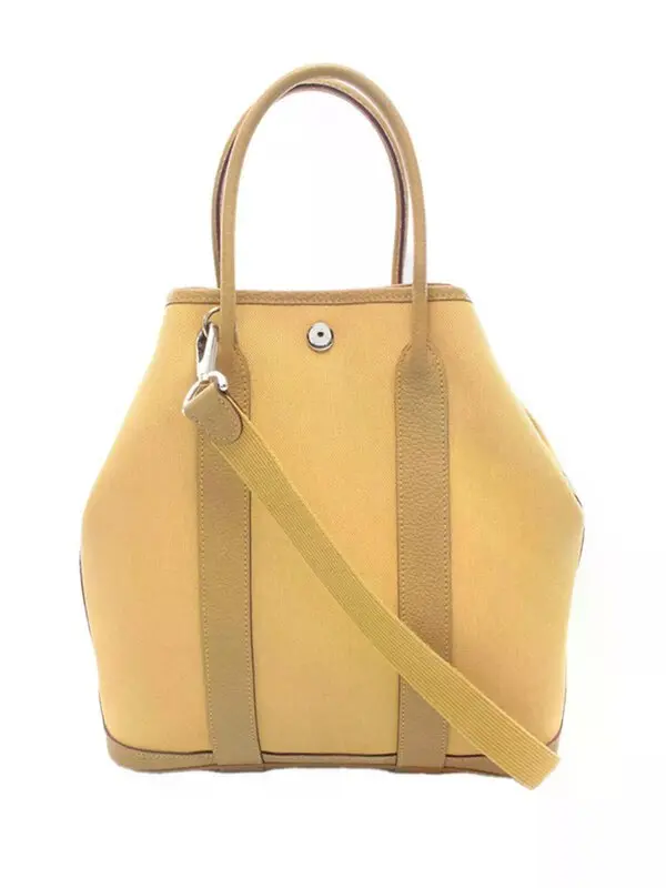 Hermès 2020 Toile And Negonda Garden File 28 Satchel - Yellow