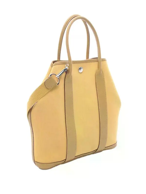 Hermès 2020 Toile And Negonda Garden File 28 Satchel - Yellow
