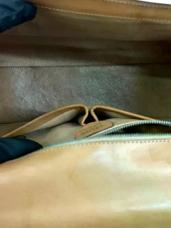 Celine 20th Century Macadam Coated Canvas Medallion Handbag - Brown