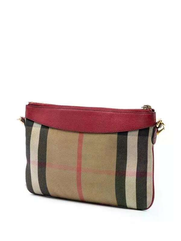 Burberry House Check Canvas Derby Peyton Crossbody Bag - Brown
