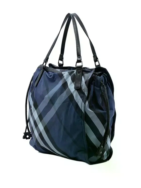 Burberry Check Nylon Buckleigh Tote Bag - Blue