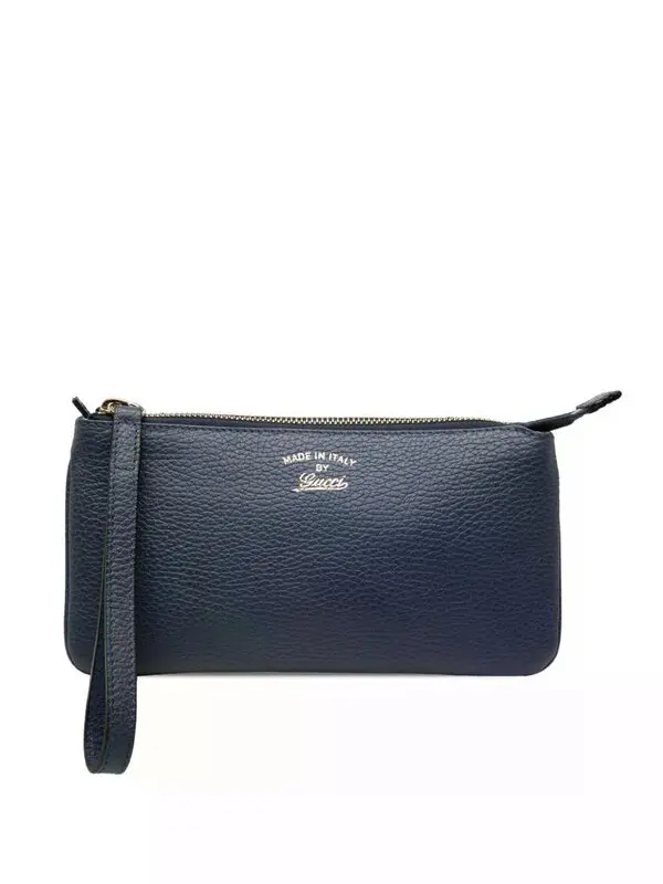 Gucci Pebbled Leather Swing Wristlet