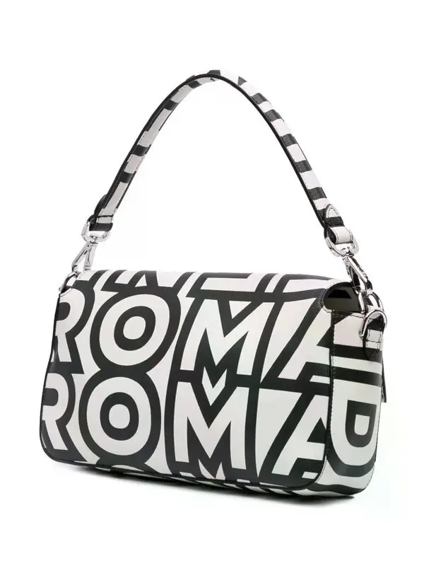 Fendi Nappa Vitello King Logo Print Baguette Satchel - White